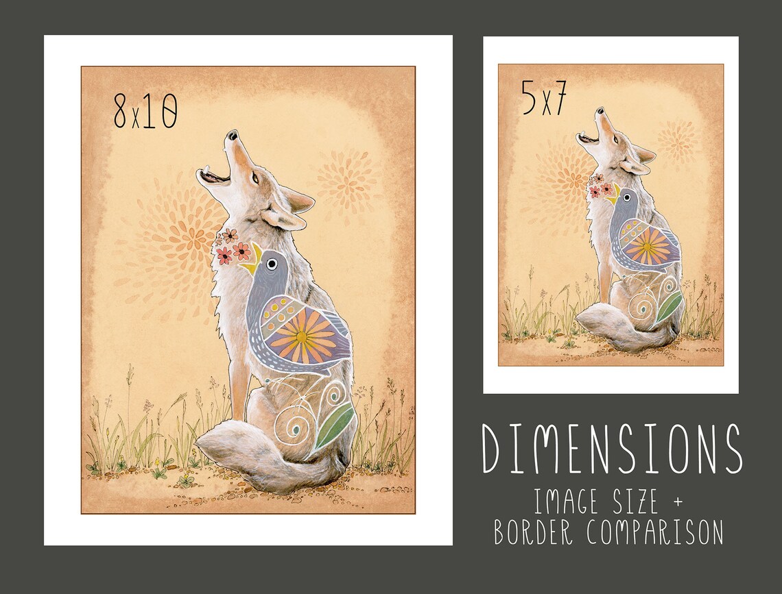 Coyote Howl Painting Fine Art Print | Etsy