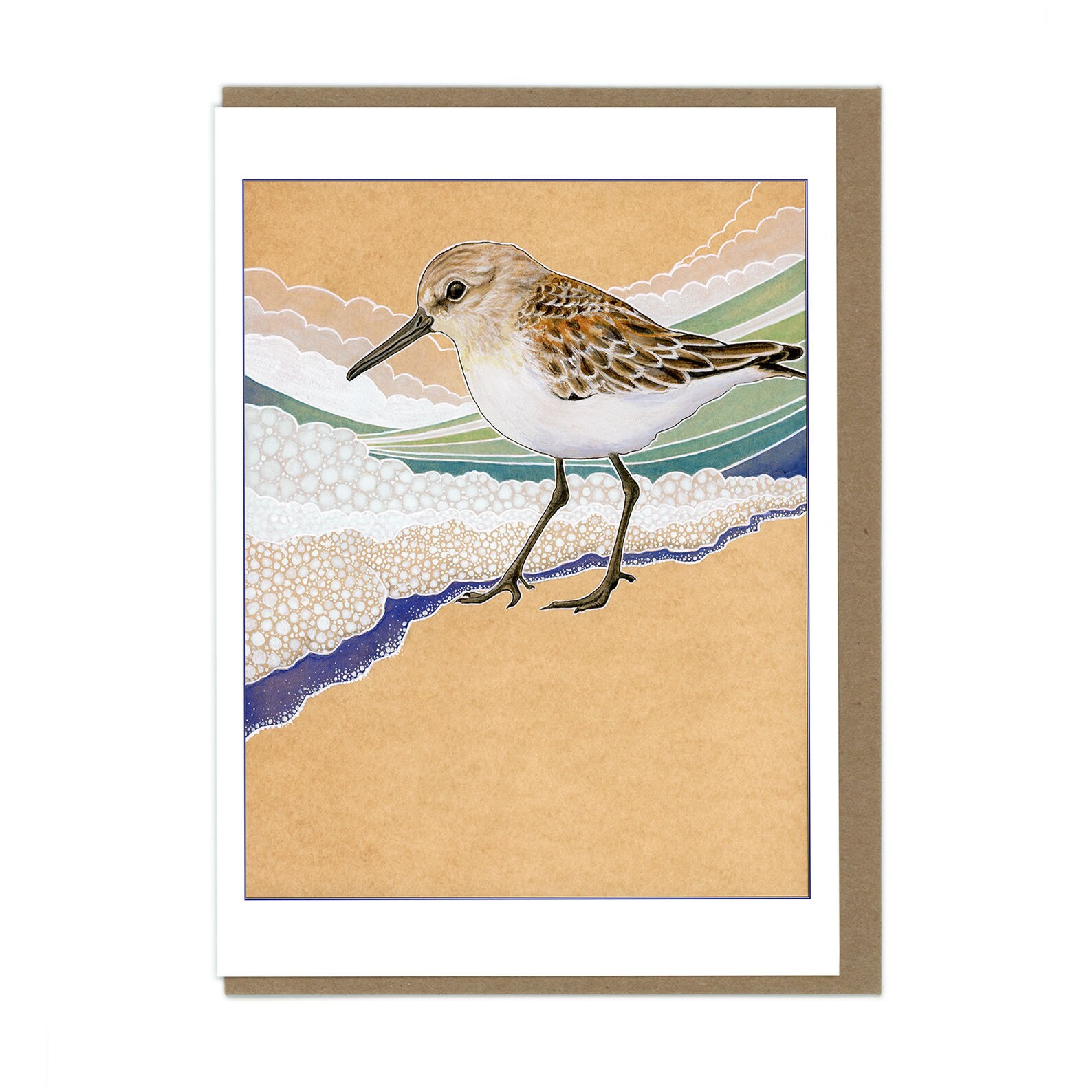 Greeting Card Sandpiper and Waves Blank Card - Etsy