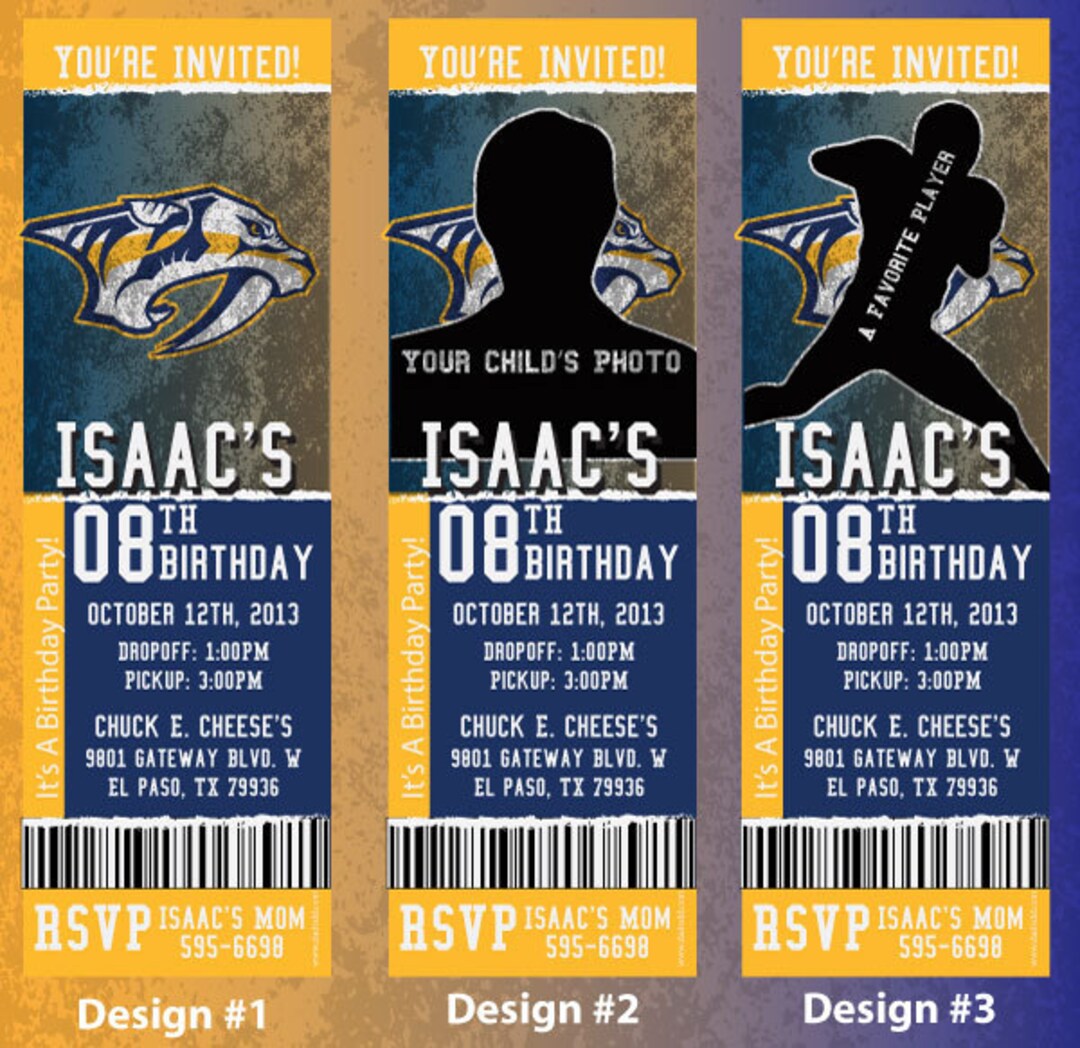 Custom Predators Birthday/event Invitation - Etsy
