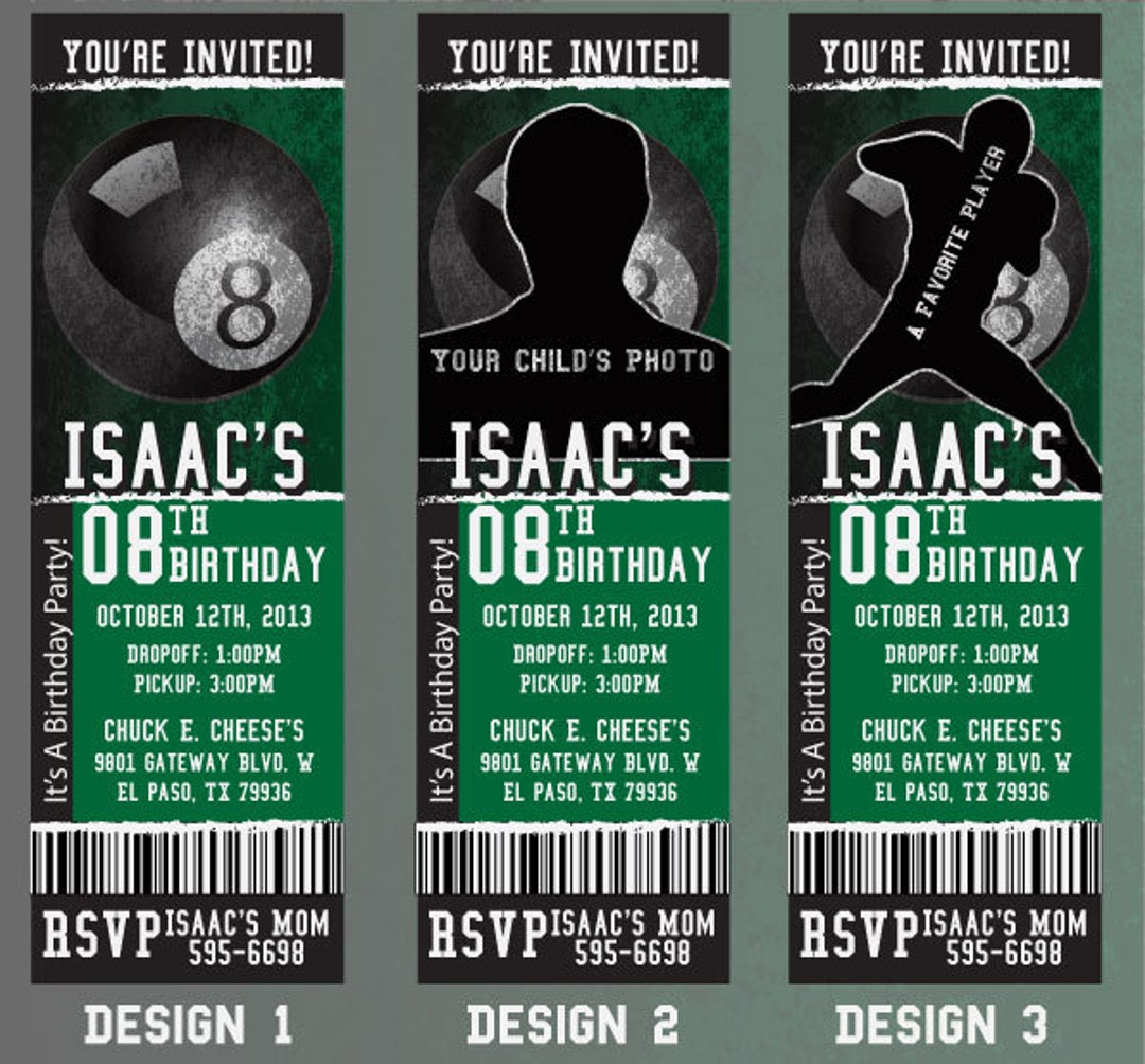 Custom Billiards Birthday/event Invitation - Etsy