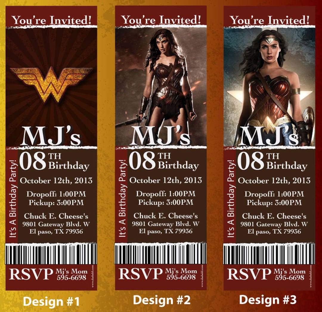 Custom Wonder Woman Inspired Birthday/event Invitation! - Etsy