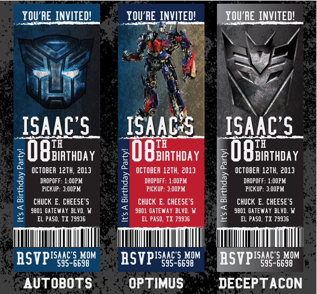 Custom Transformers Birthday/Event Invitation | Etsy