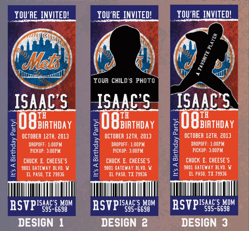 Custom Mets Birthday/event Invitation | Etsy