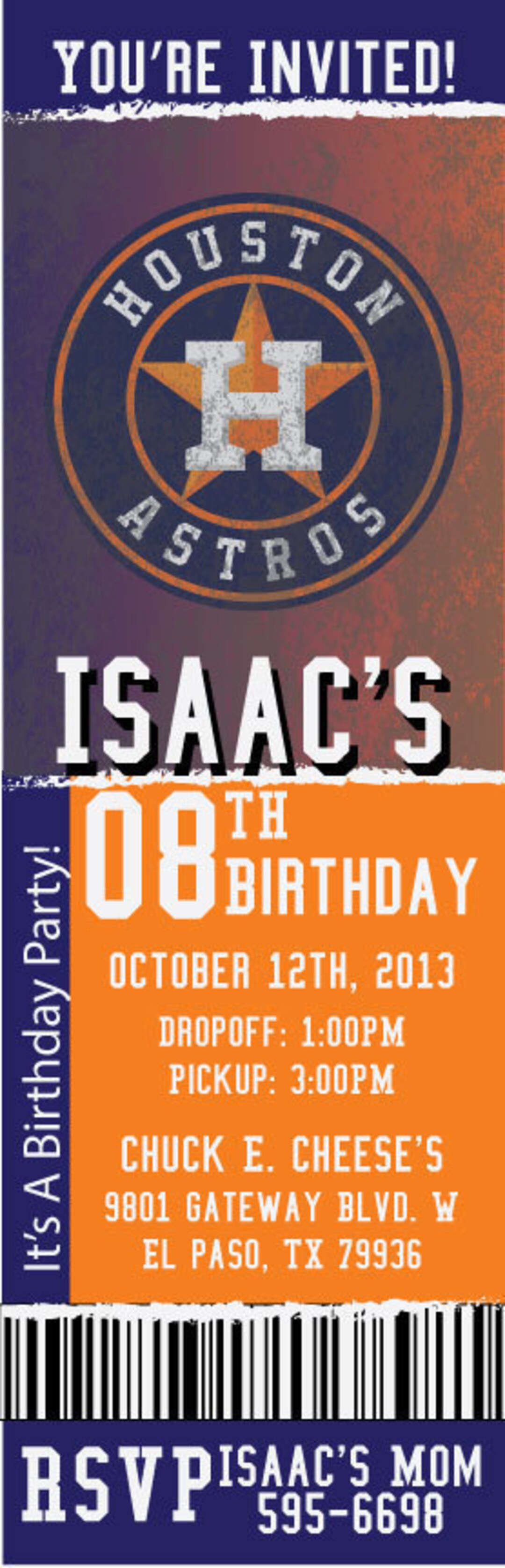 Custom Astros Birthday/event Invitation! - Etsy