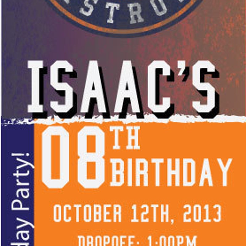 Houston Astros Party Invitation - Etsy
