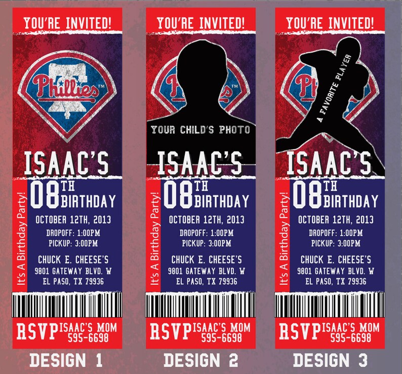 Custom Phillies Birthday/event Invitation! - Etsy