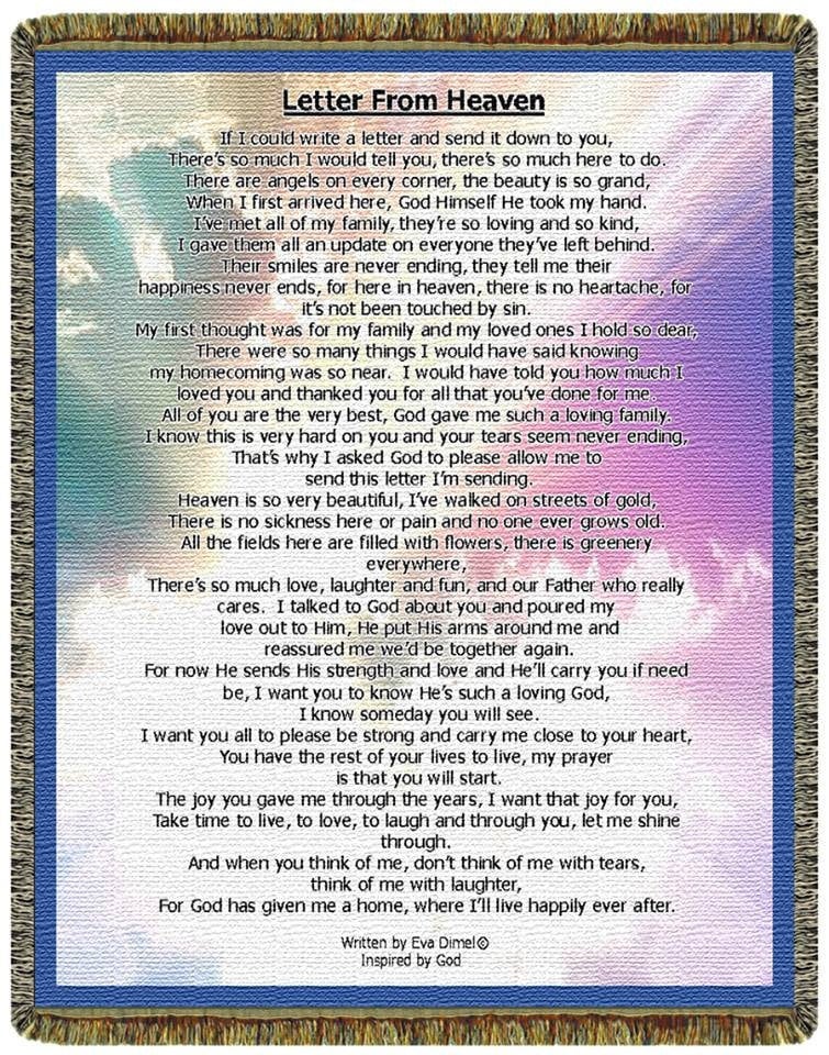 Exclusive "letter From Heaven Throw" - Etsy