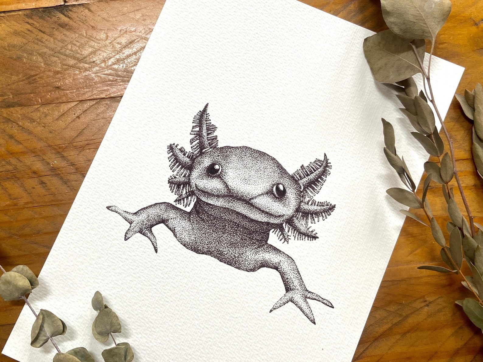 Axolotl Art Print, Axolotl Illustration, Axolotl Drawing, Wall Art ...