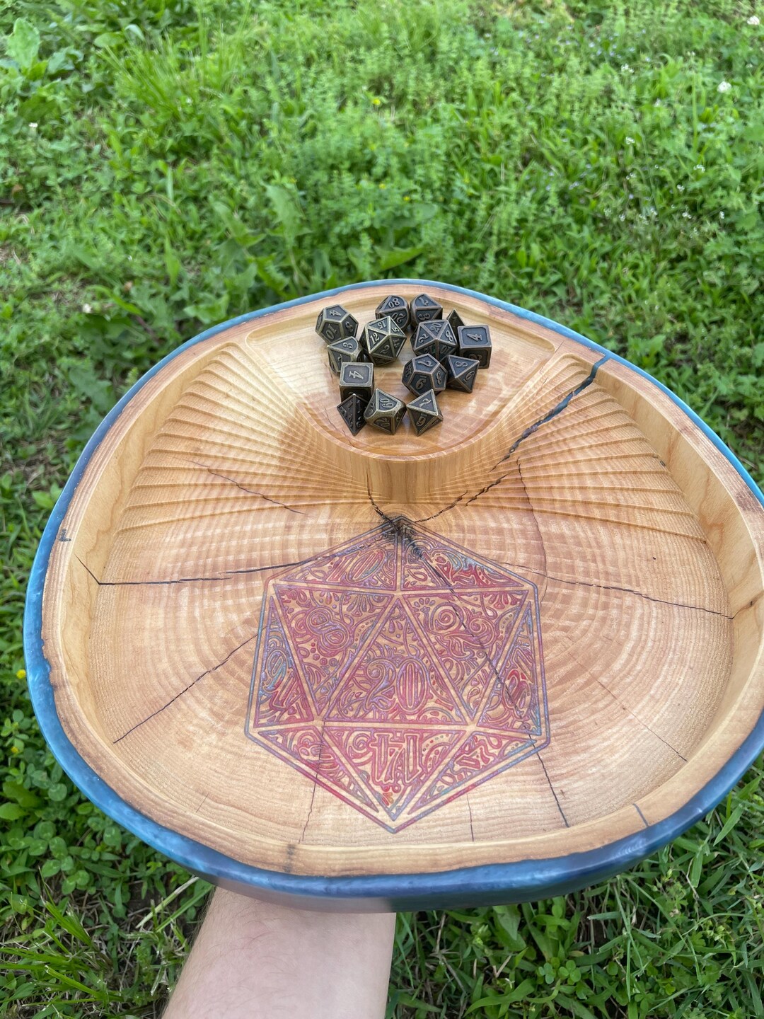 Solid Wood and Epoxy Dice Tray - Etsy