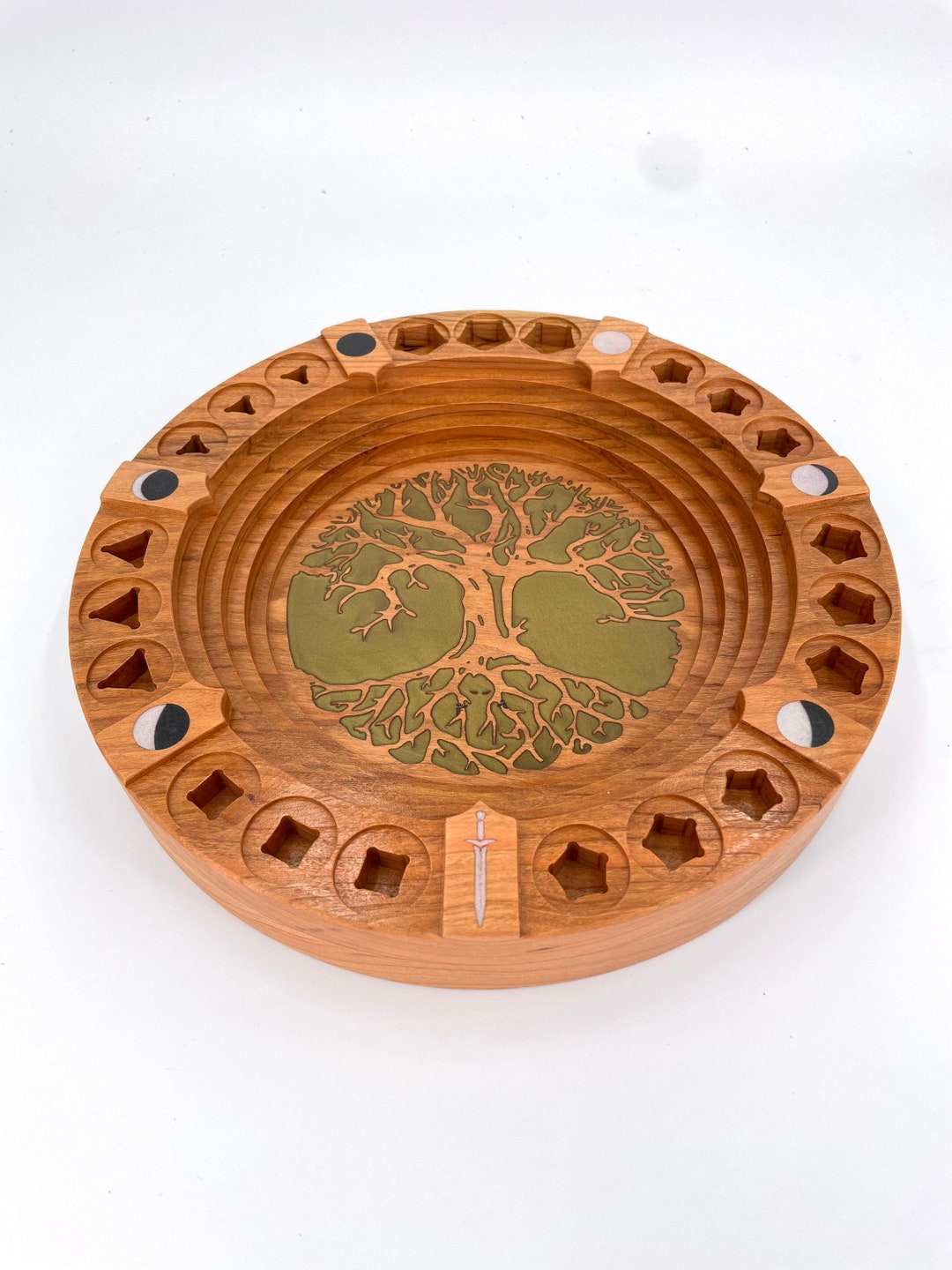 Dice Tray, Dice Roller, Hardwood With Epoxy Inlay, Customizable - Etsy