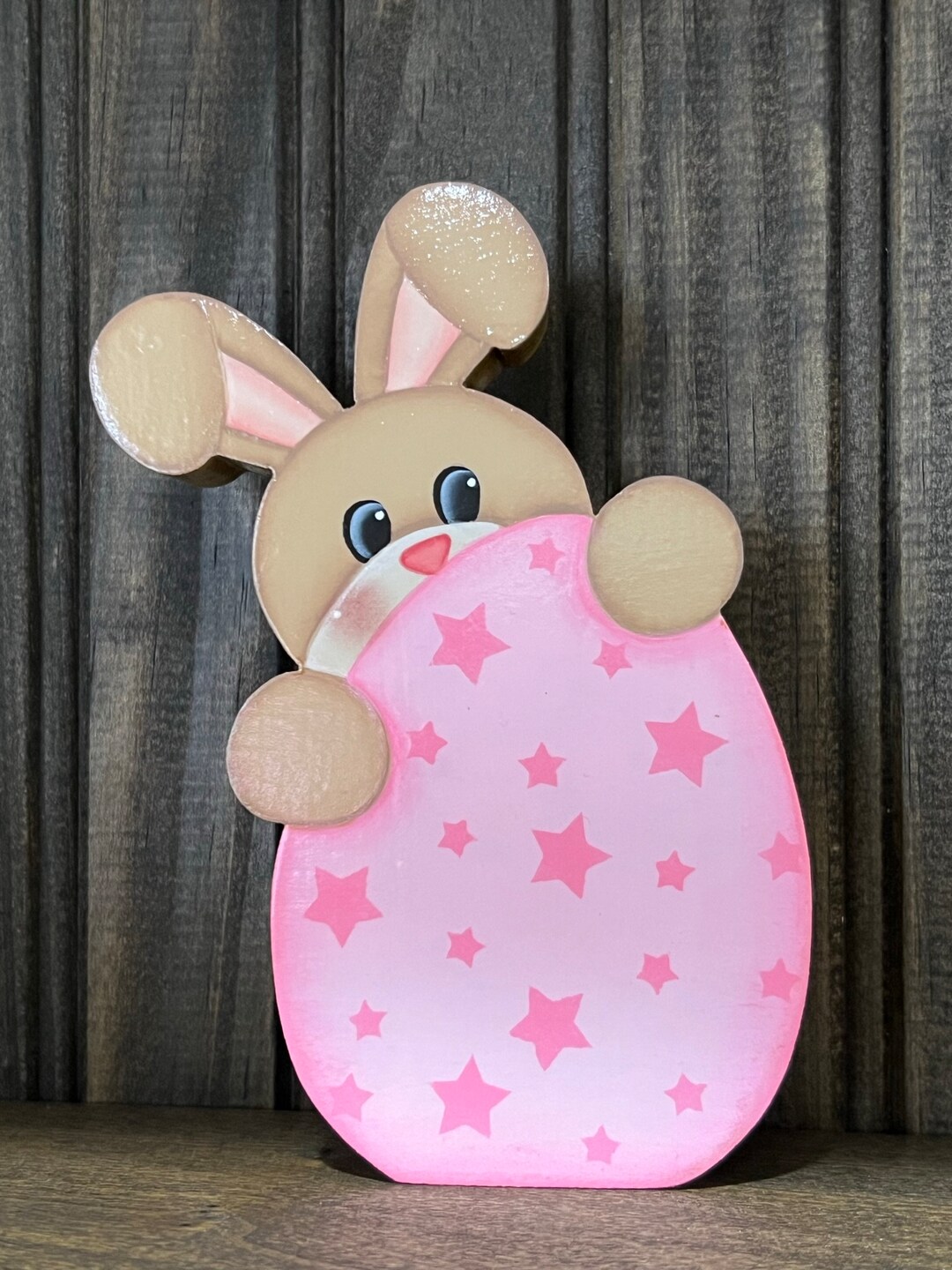 Bunny Peeking Over Easter Egg - Tiered Tray Decor - Easter - Spring ...
