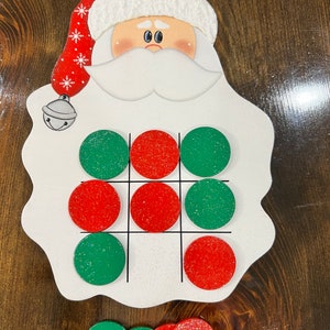 Santa Tic Tac Toe Game - Christmas - Hand Painted - Tole Painting - Etsy