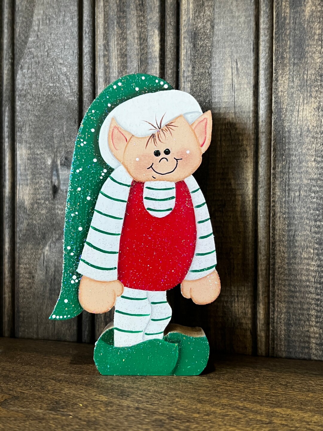 Elf - Christmas - Tiered Tray Decor - Wood - Tole Painting - Etsy