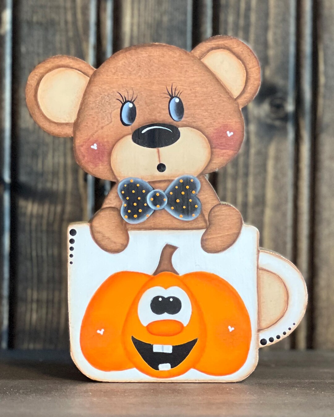 Bear in a Mug - Tiered Tray Decor - Tole Painting - Wood - Etsy