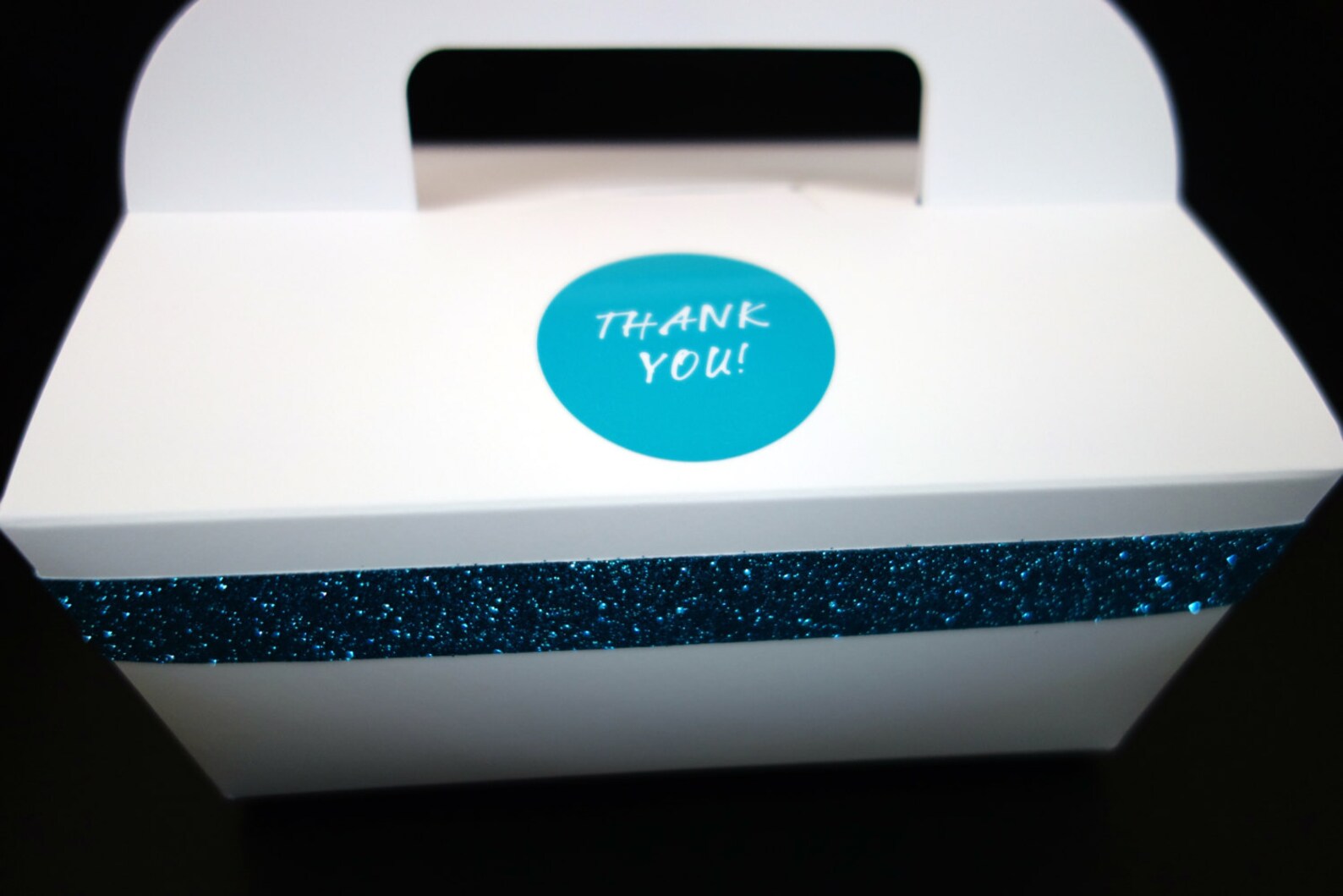 Dozen GABLE CAKE BOX 12 Sparkling Turquoise Blue Thank You | Etsy