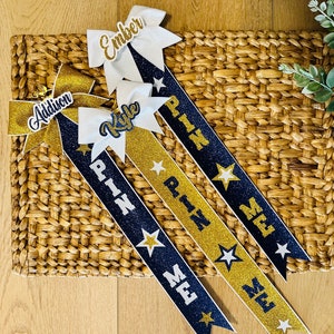 Pin Me Cheer Competition Tag Ribbons, Customizable Glitter Colors + Add ...
