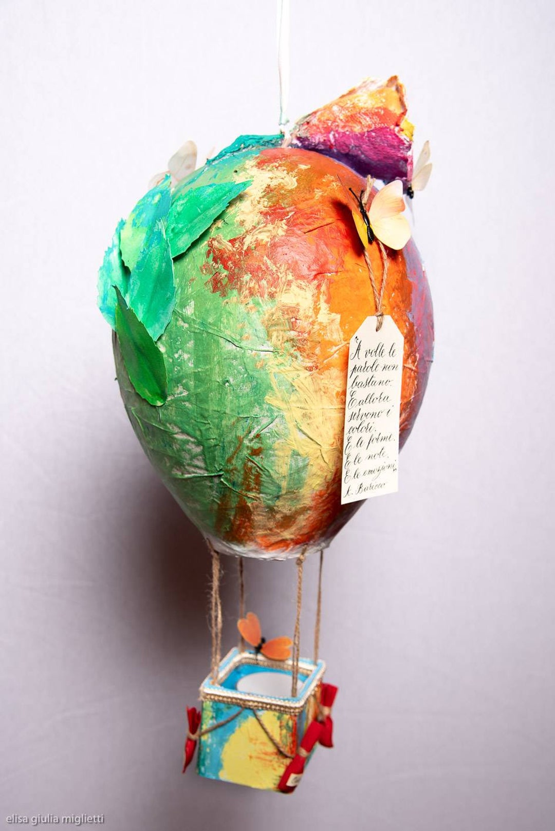 Hot Air Balloon of the Colors of Nature Decoration, Hanging Decoration ...