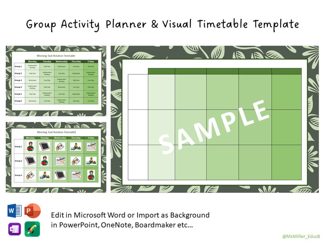 Group Activity Carousel Visual Planner Timetable digital Download ...
