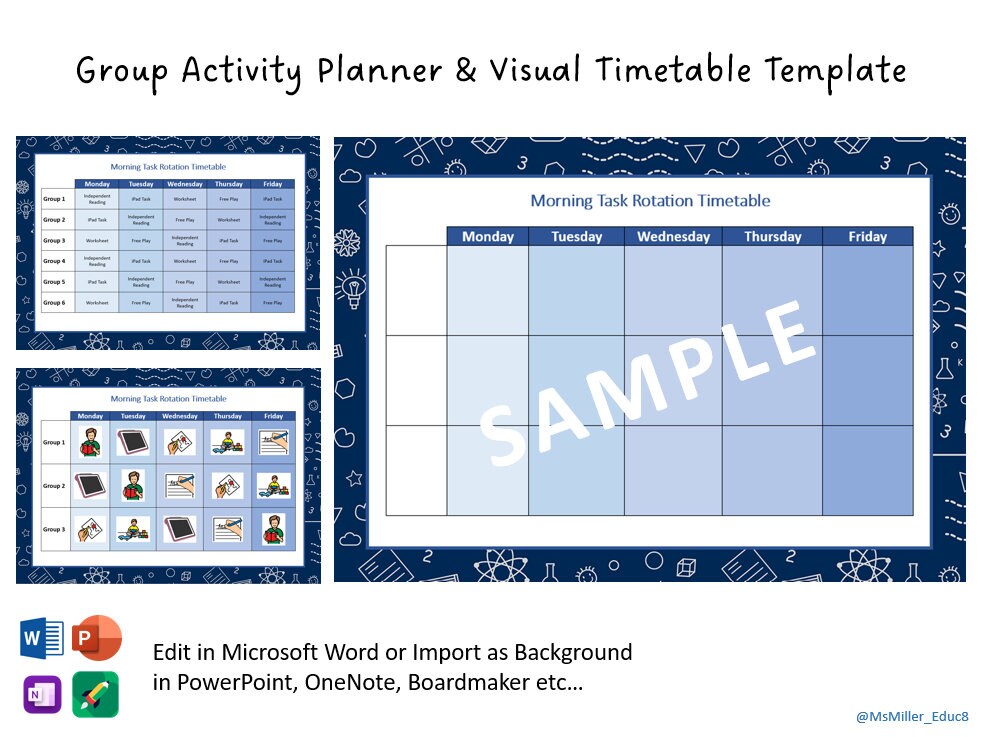 Group Activity Carousel Visual Planner Timetable digital Download ...