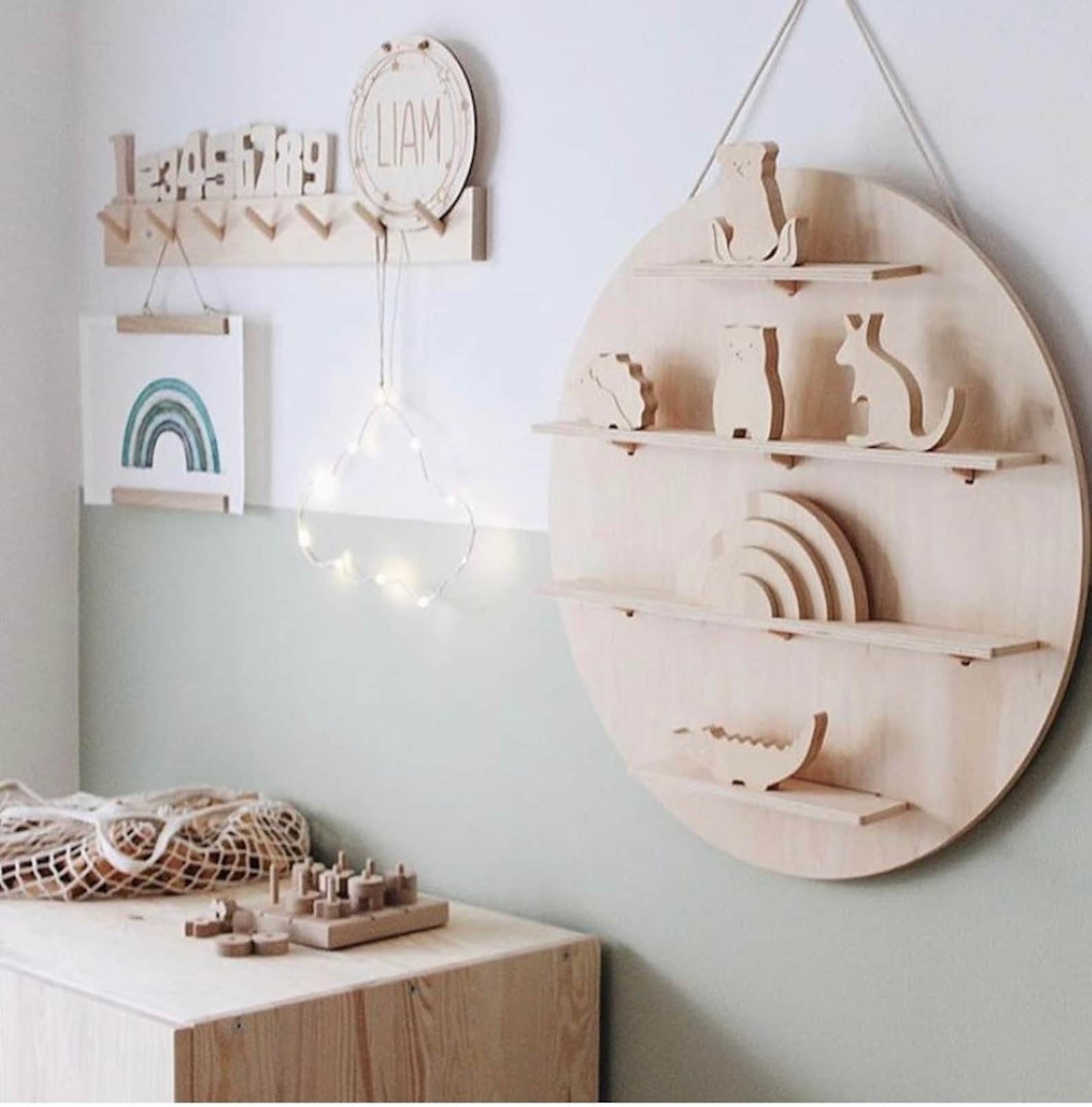 Circular Wall Shelves Circle Wall Shelf Kids Room | Etsy