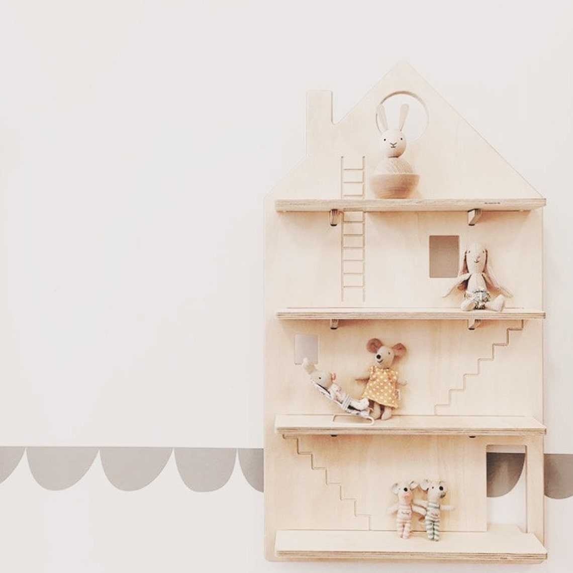 Play House Wall Shelf House Shaped Shelf Wooden House - Etsy