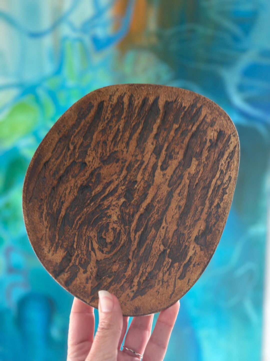 David Salk Faux Bois Dish, Mid Century Modern Art Pottery - Etsy