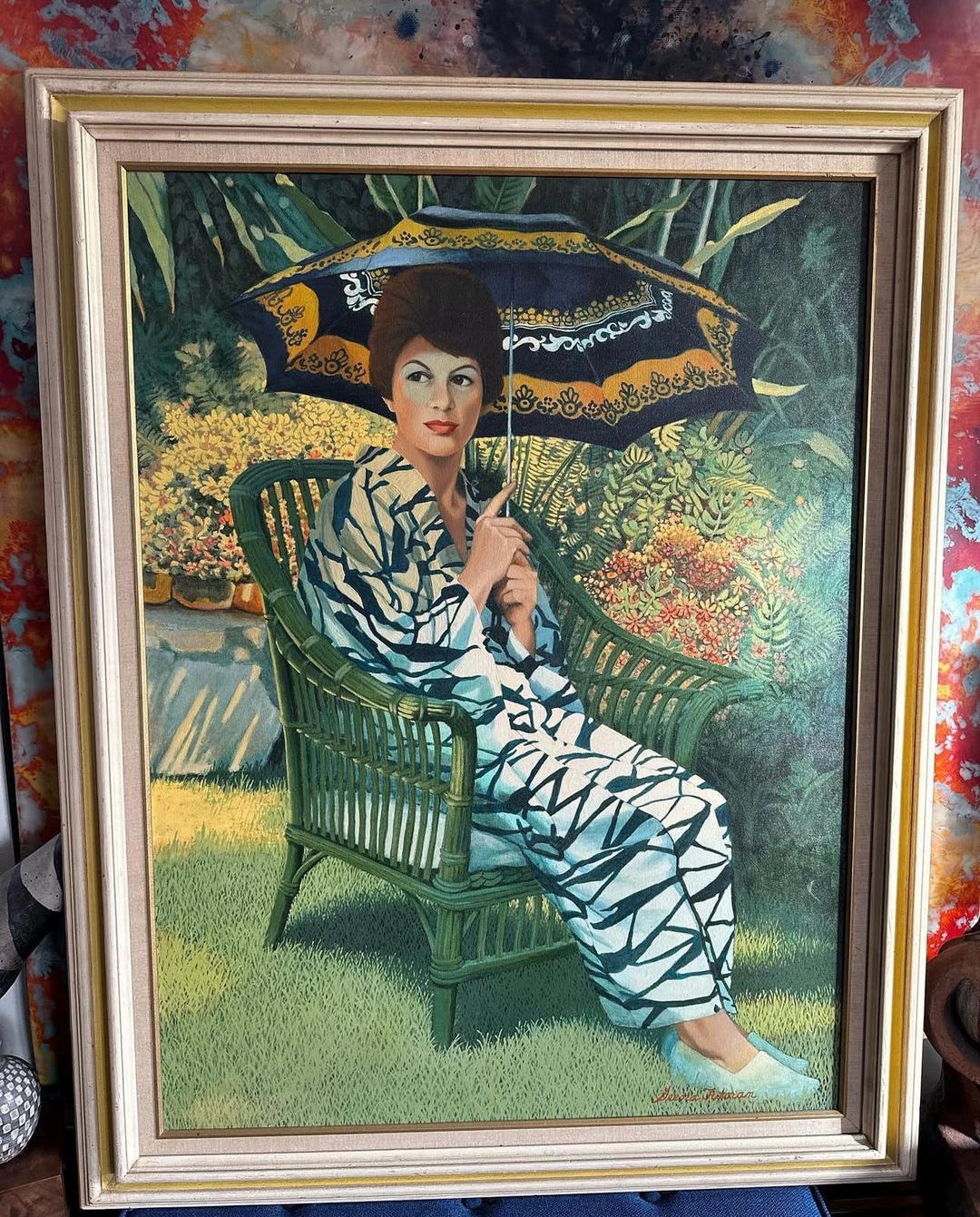 Seena Futoran Listed Artist Self Portrait and Smaller Painting by Harry ...