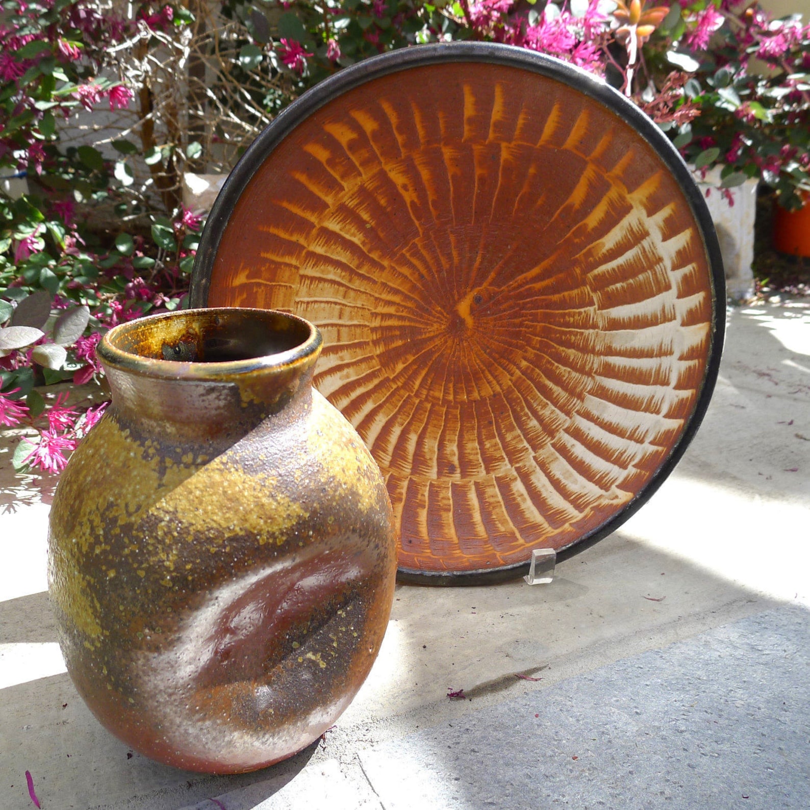 Collection Pottery by David Caradori, Anagama Style Kiln Fired, Mid ...