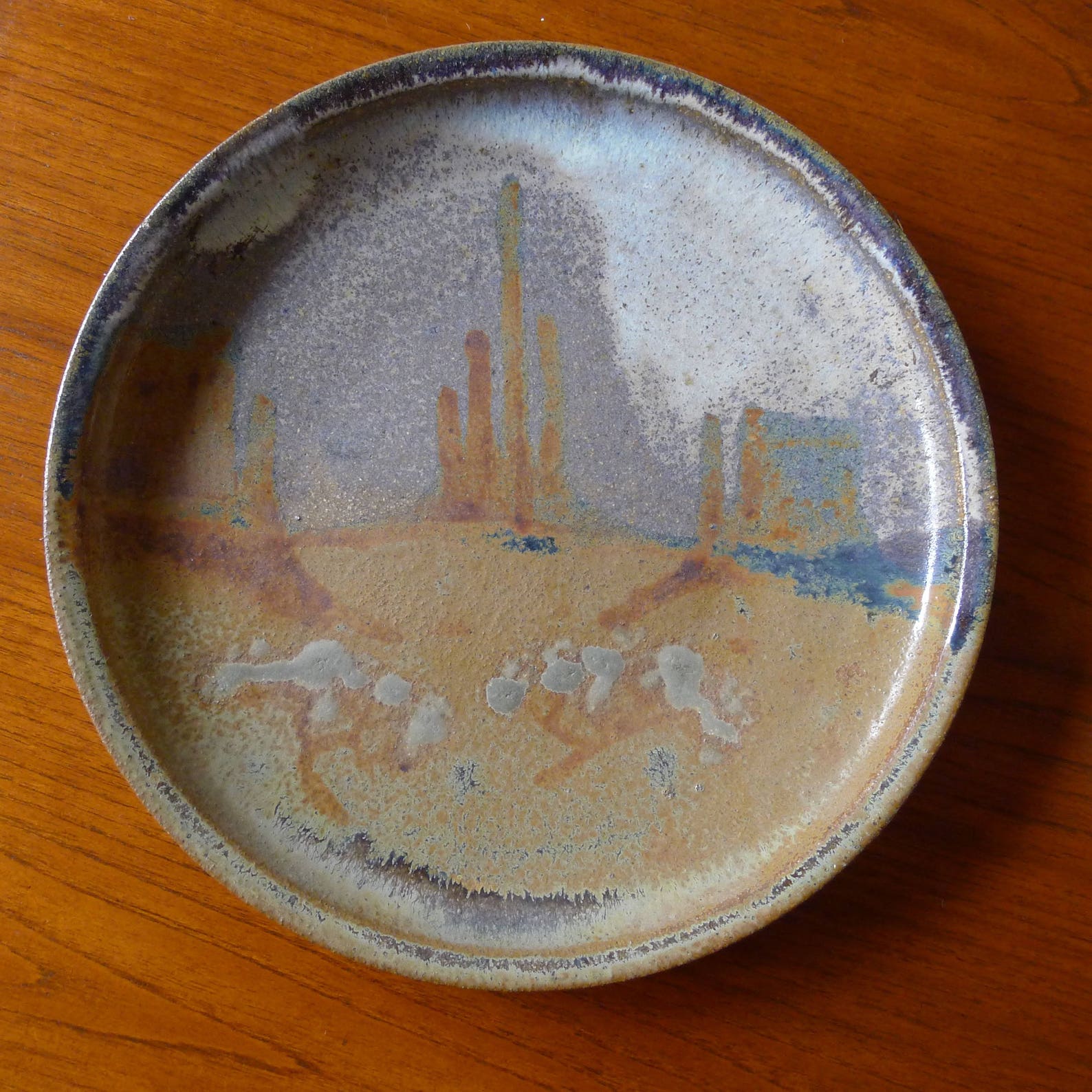 Giant Early David Salk Stoneware Dish Platter Circa 1976, Mid Century ...