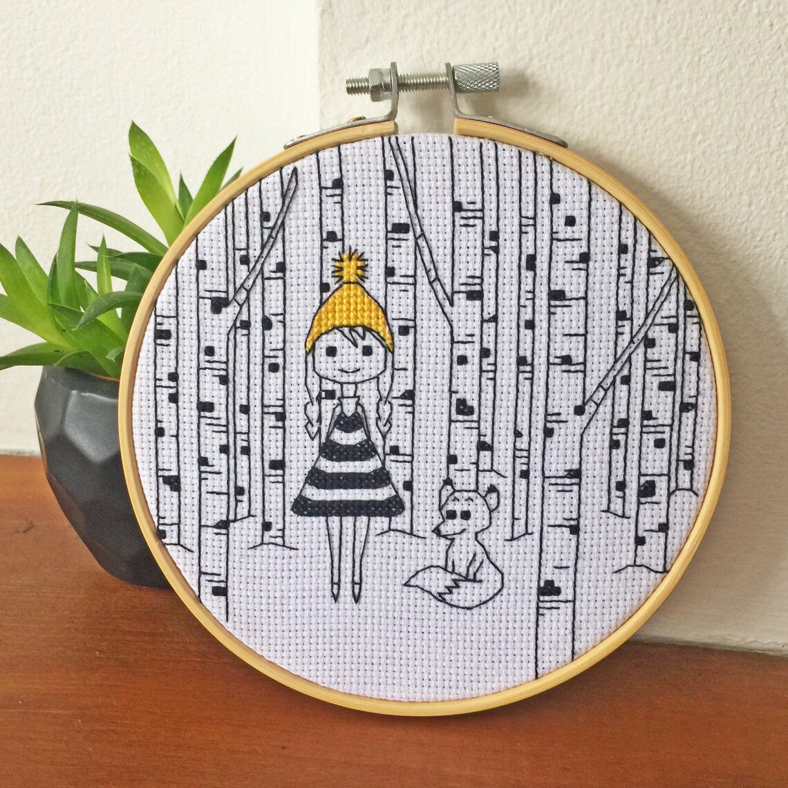 Girl in the Forest Cross Stitch Kit - Etsy