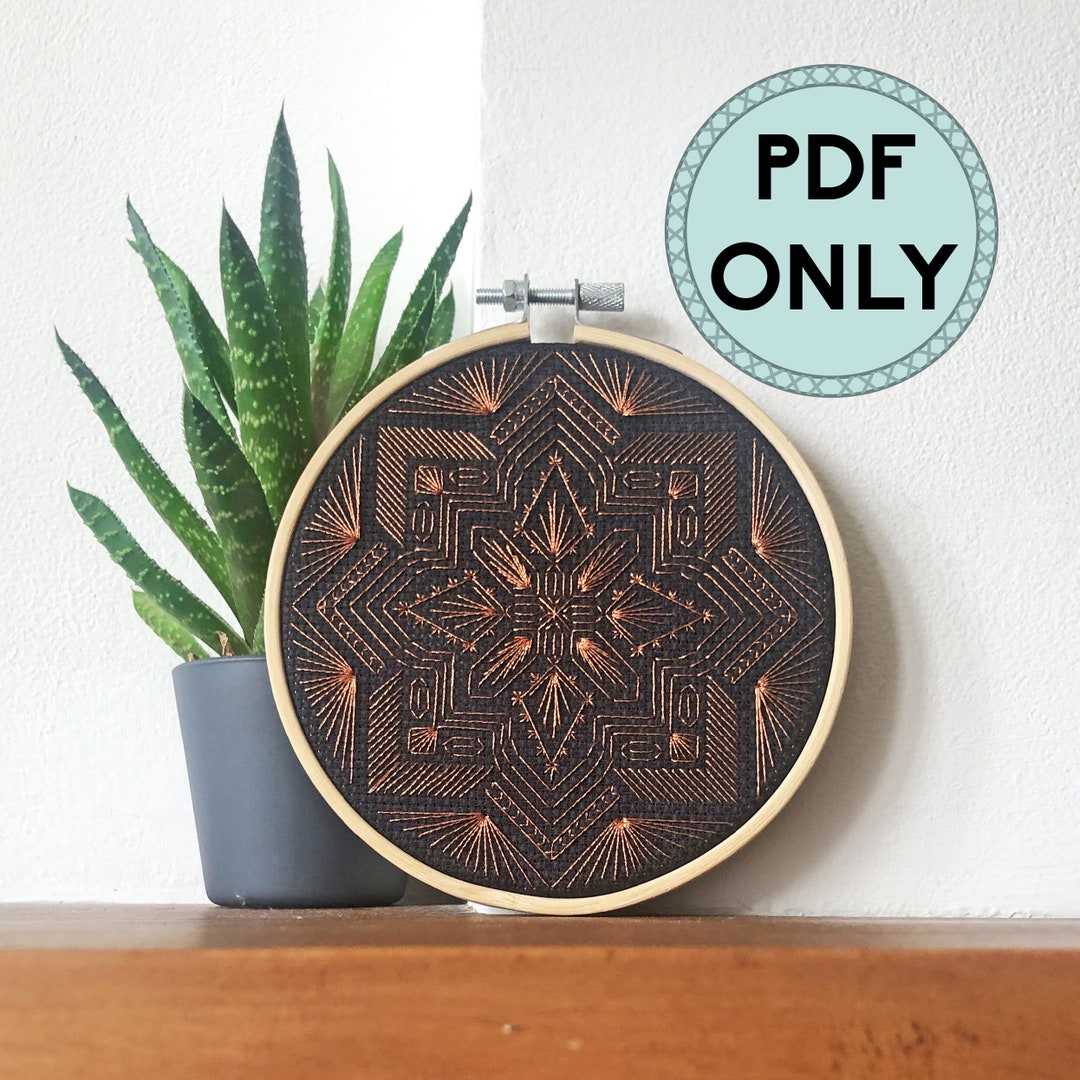 Copper Mandala PDF Pattern Download -modern Counted Cross Stitch -black ...