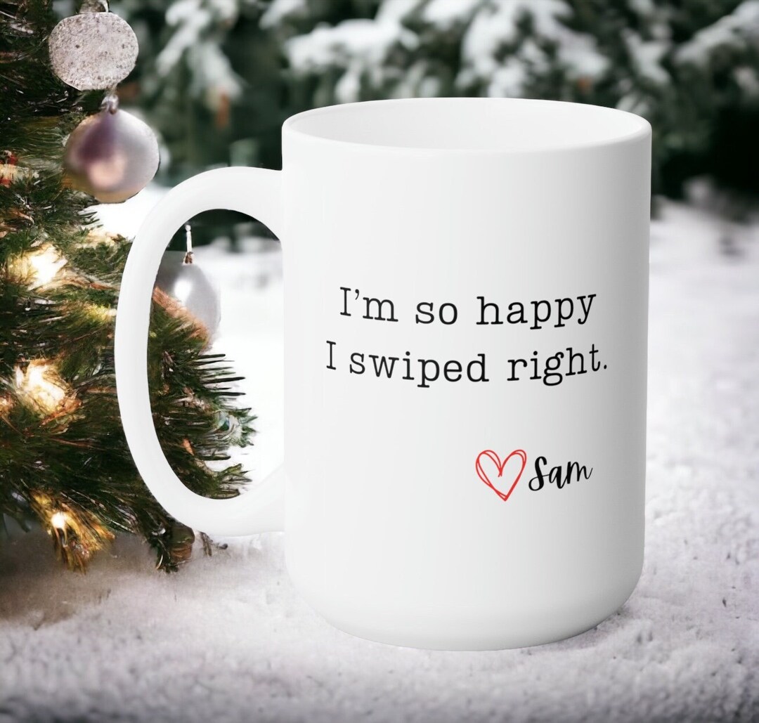Personalized I'm so Happy I Swiped Right Enamel Camping - Etsy