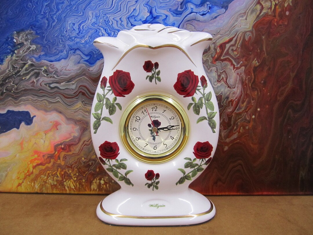 Beautiful Vintage wellgain Clock With Red Roses - Etsy
