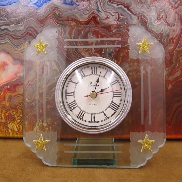 Vintage Quartz Glass Clock - Etsy