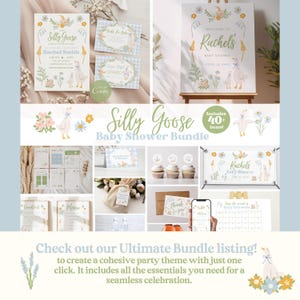 EDITABLE A Silly Goose Set of 3 Bundle Baby Shower Invitation Invite ...
