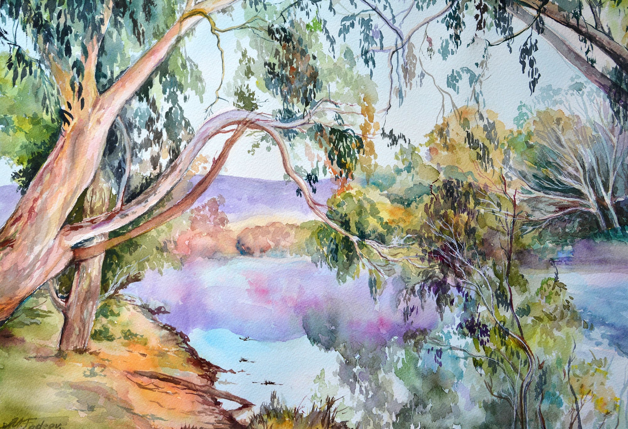 Australian Landscape, Australia Painting, Sunrise Painting, Eucalyptus ...
