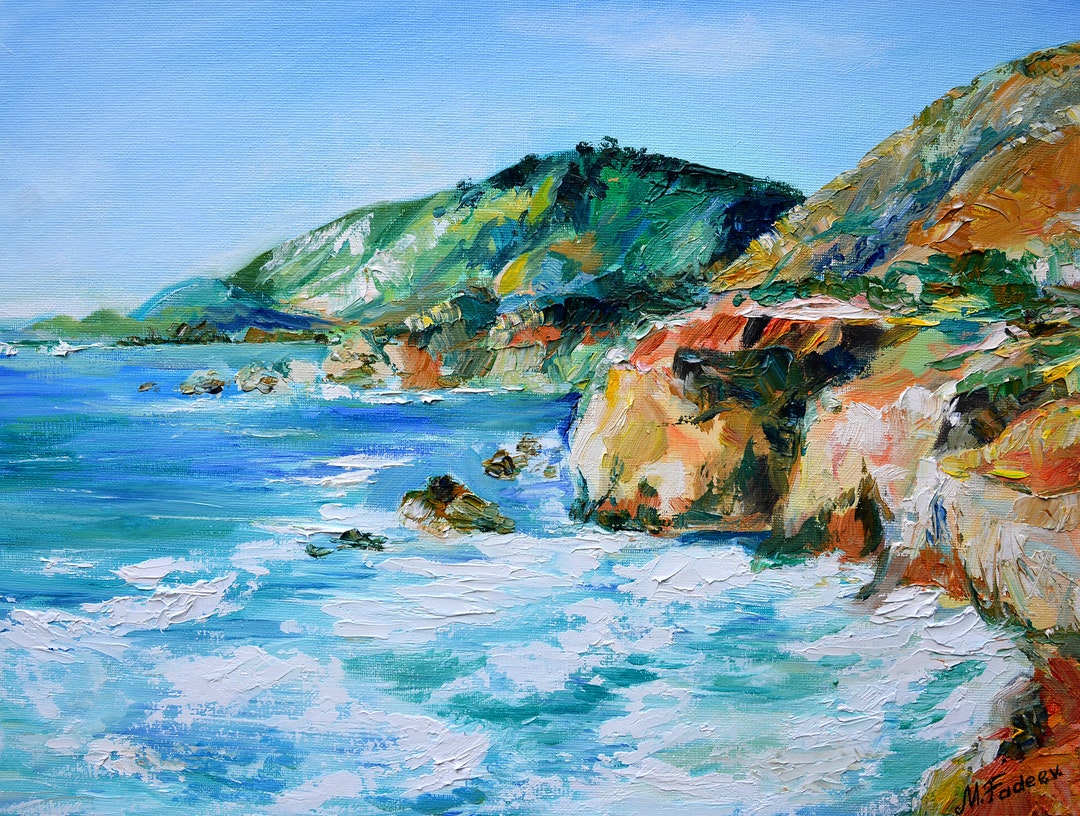 Big Sur Oil Painting, California Landscape, Commission Painting, Wall ...