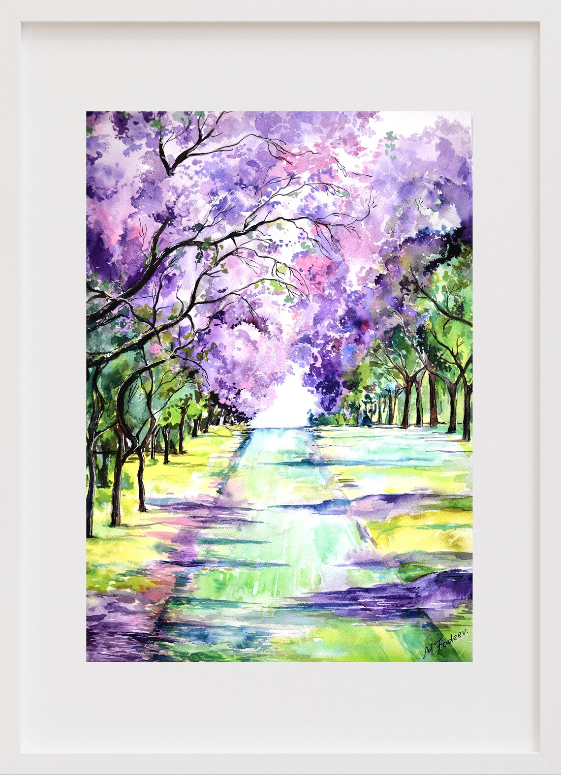 Jacaranda Trees Print From Original Art Watercolour Painting | Etsy ...