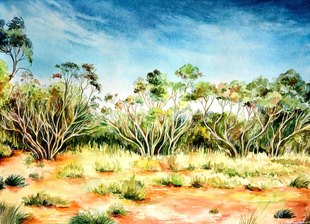 Australian Bush Landscape Print From Original Artwork, Australia ...