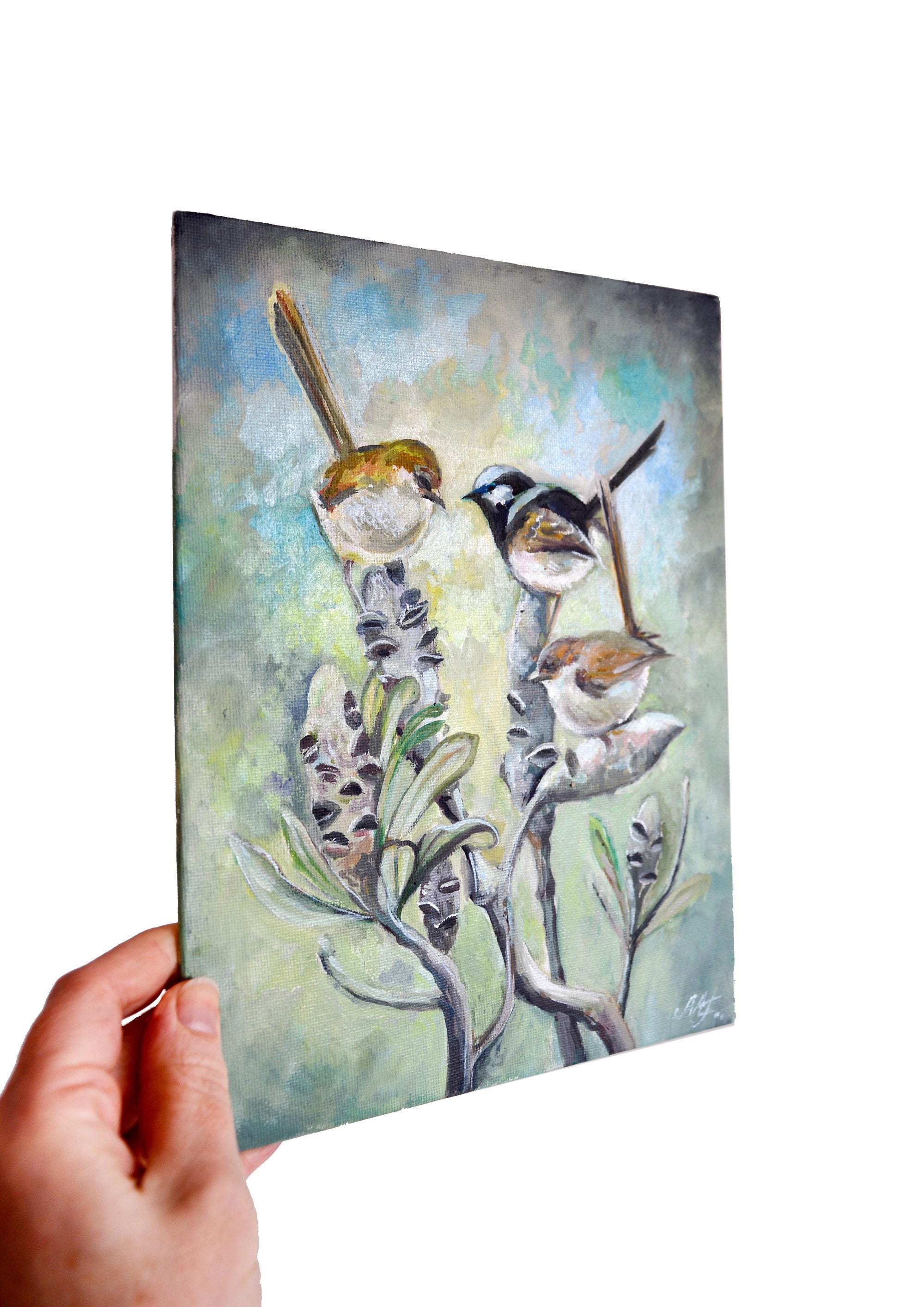 Superb Fairy Wrens Oil Painting, Australian Birds Artwork, Original ...
