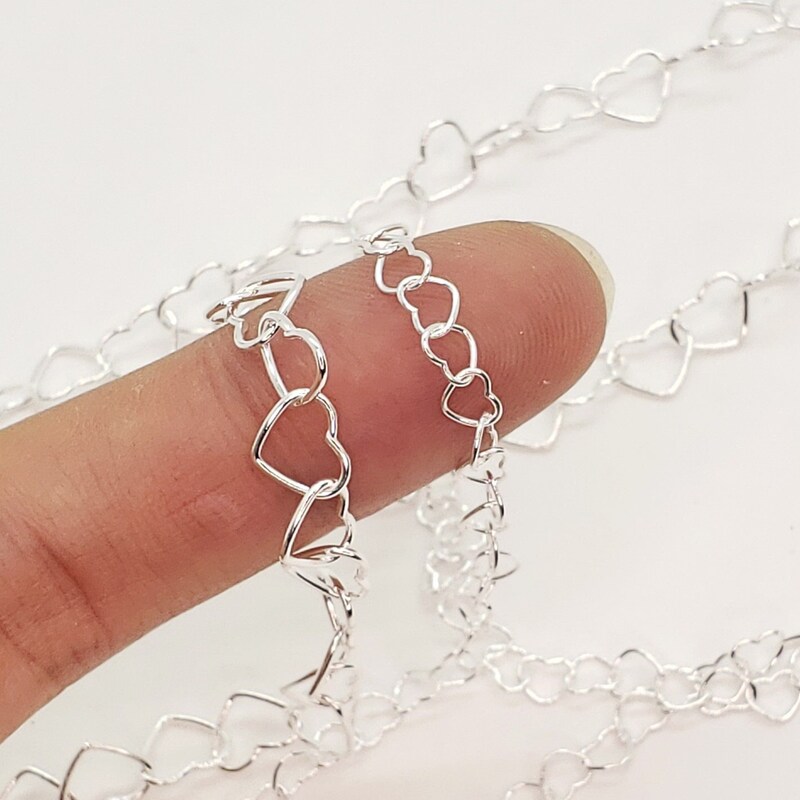 Silver Heart Chain - Etsy