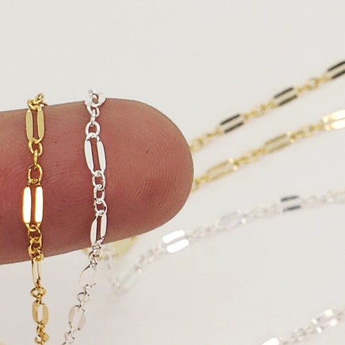Heavy Long and Short Chain 10mm X 4mm Sterling Silver or 14k - Etsy