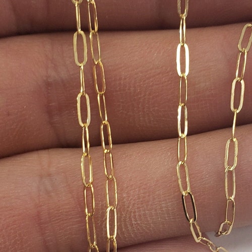 Sterling Silver Paper Clip Chain Elongated Rectangle Oval - Etsy