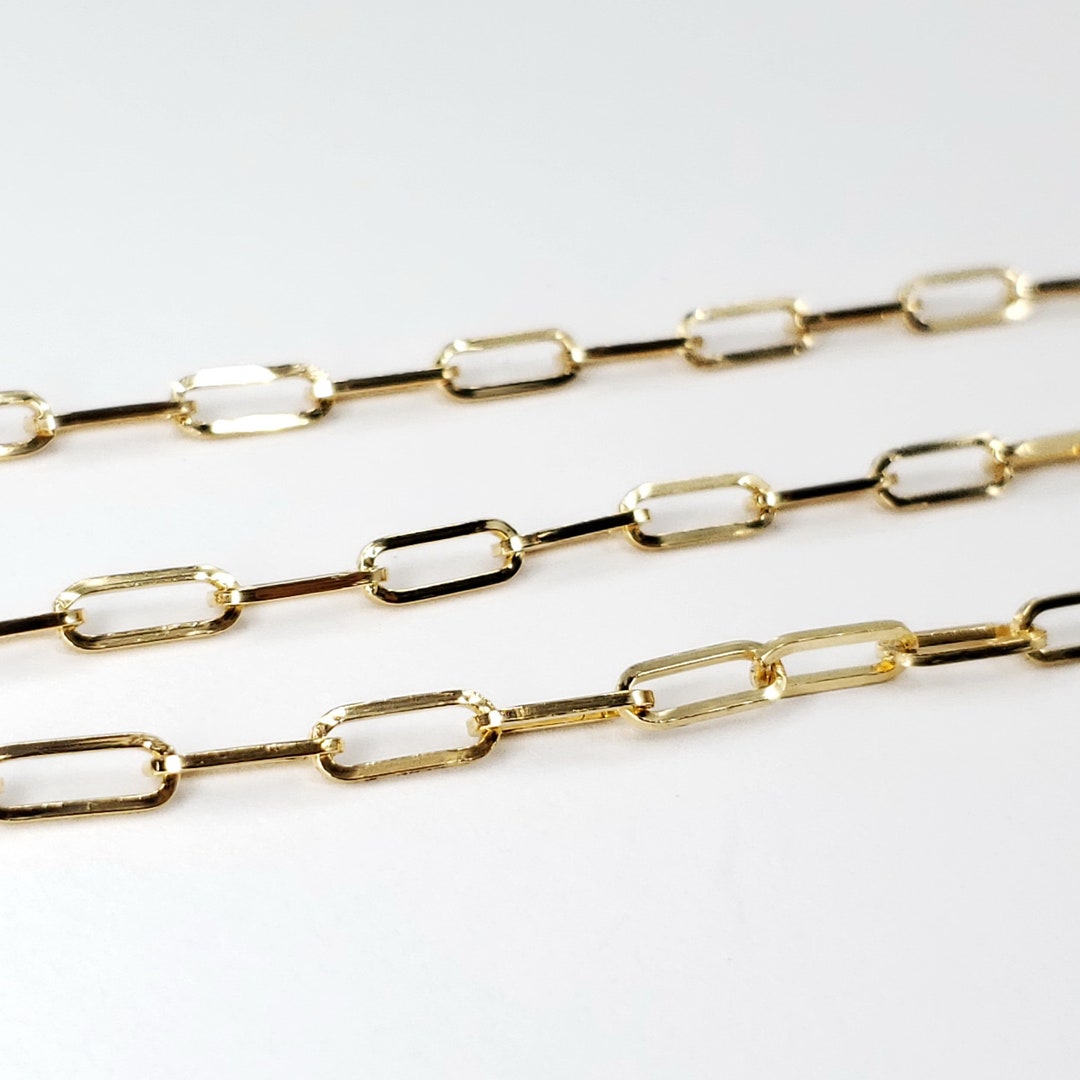 14k Gold Filled Elongated Rectangle Oval Paper Clip 3.2mm X - Etsy
