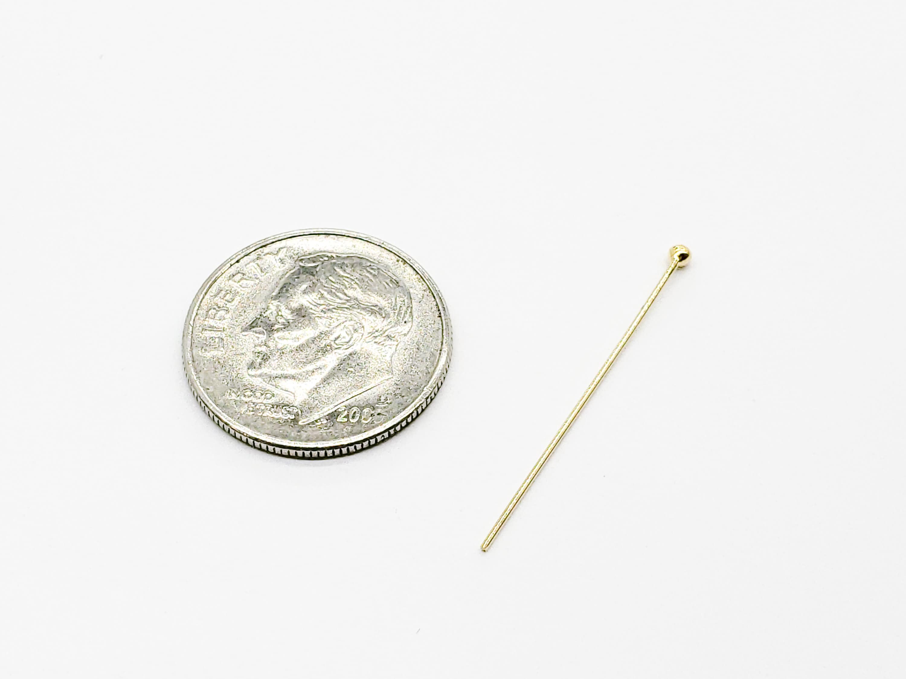 14k Gold Filled Ball Pin, 26 Gauge, 1 Inch, 1.5 Inch, 2 Inch | Assorted ...