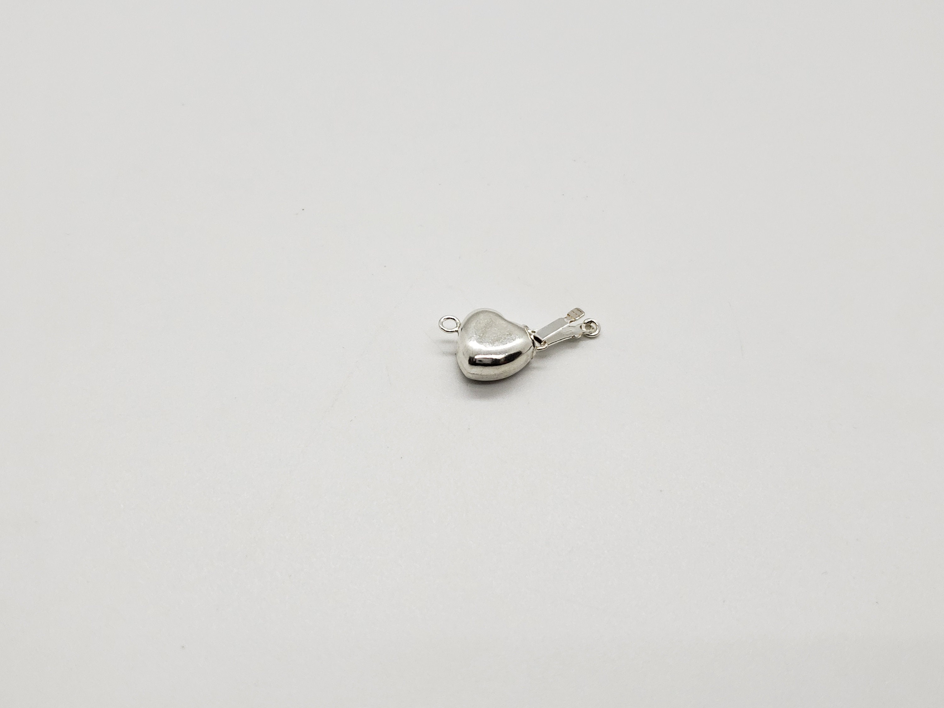 Sterling Silver Pinch Clasp Flower Heart Bead Clasp 1 | Etsy