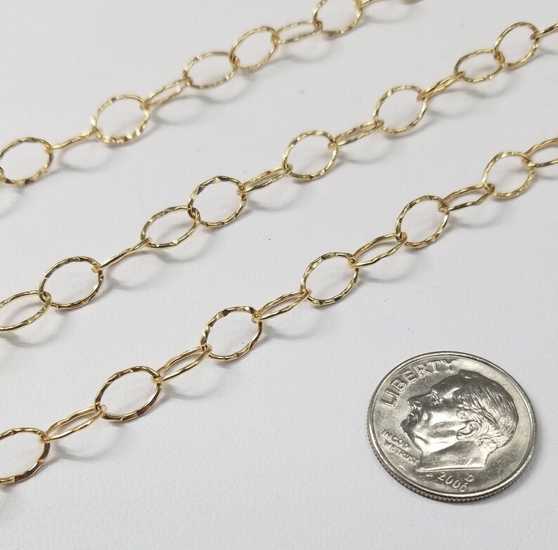 14k Gold Filled Oval Cable 8mm X 6mm USA Flat Twisted | Etsy