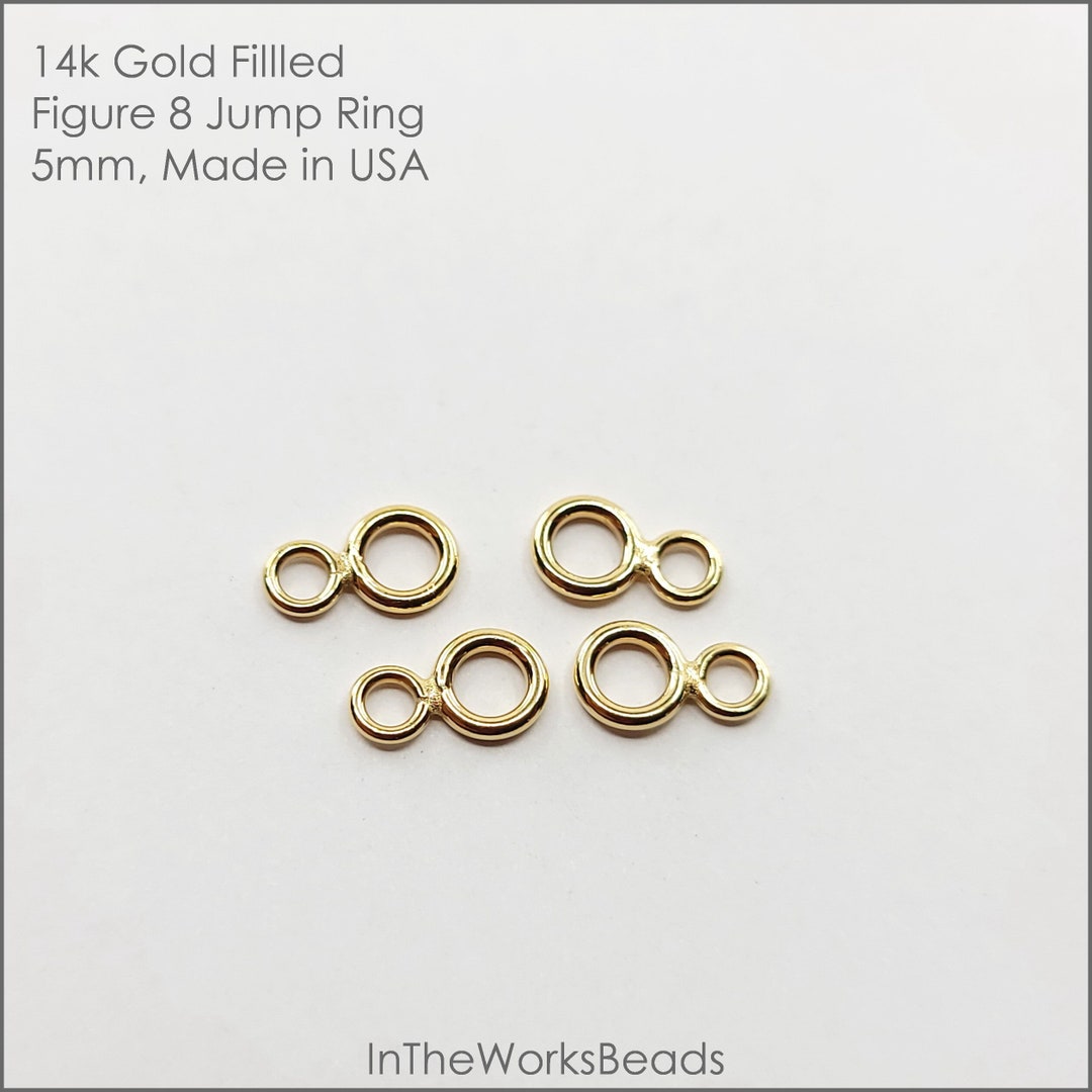 14k Gold Filled Figure 8 Jump Ring, 5mm OD | 4 Pieces | Bulk Savings on ...
