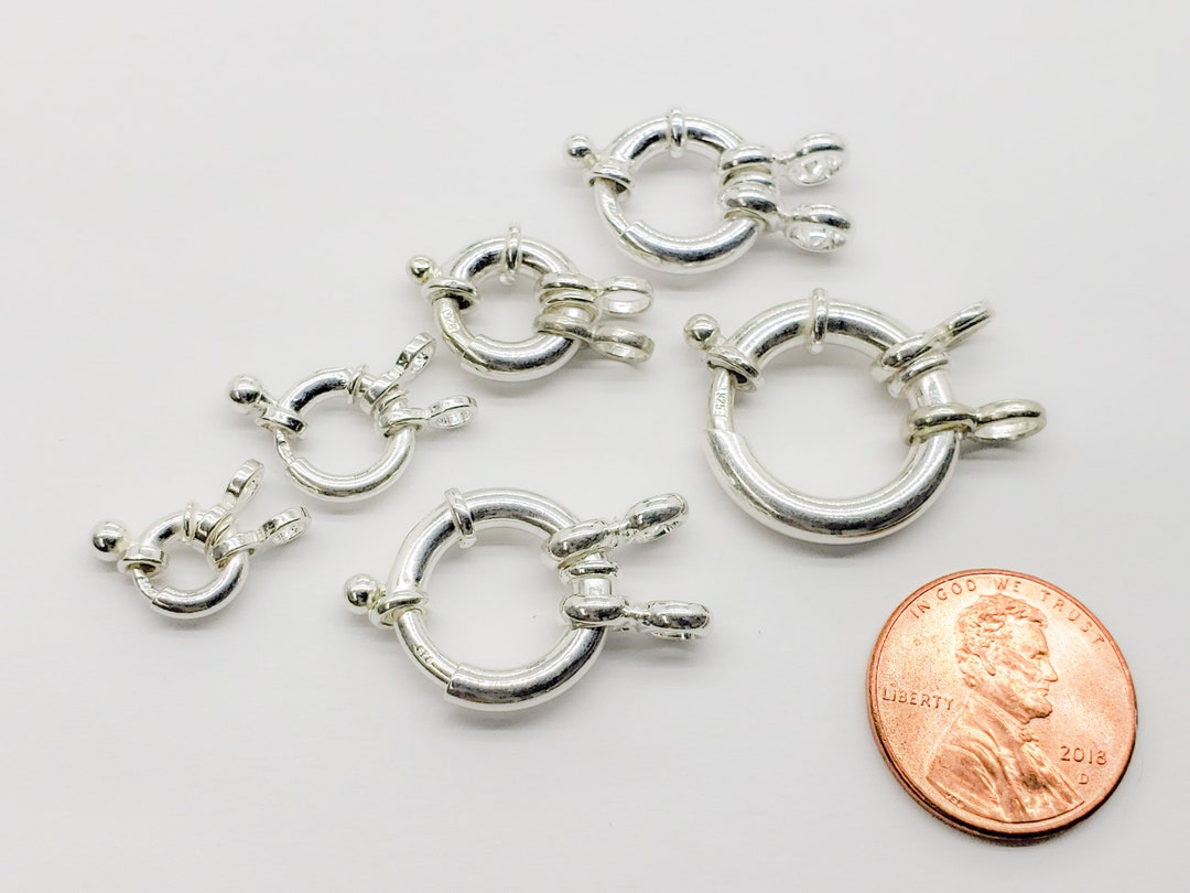Sterling Silver Spring Clasp, Thicker Sailor Clasp 8mm, 10mm, 12mm ...