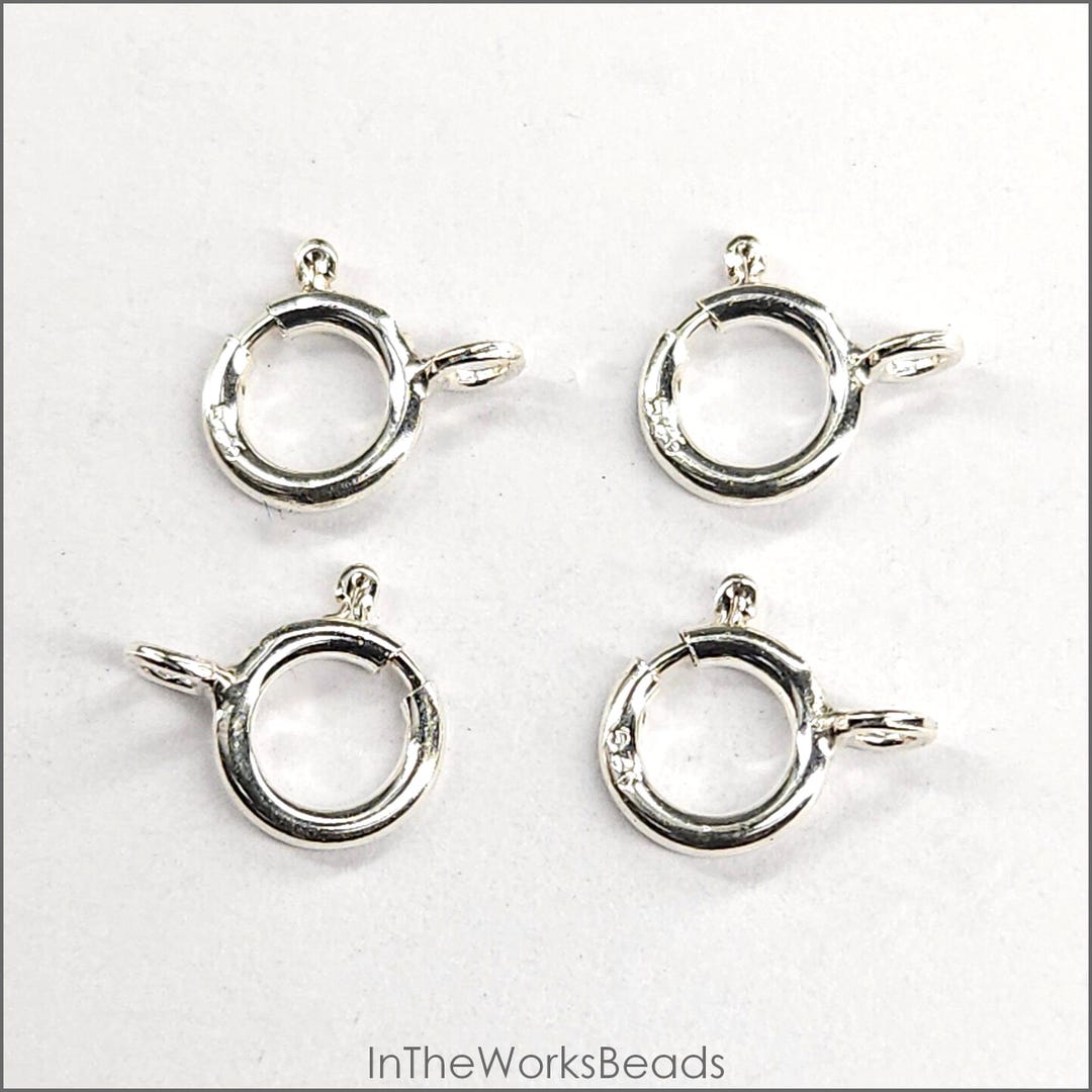 Sterling Silver Spring Clasp, Open, 5.5mm | 30 Pieces | Bulk Savings on ...